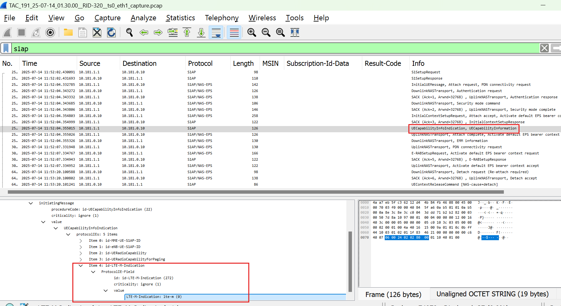 How to send attach request with LTE-M from MME Nodal